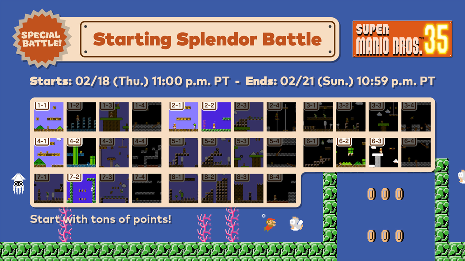 Super Mario Bros. 35 Special Battle! Starting Splendor Battle and 2nd ...